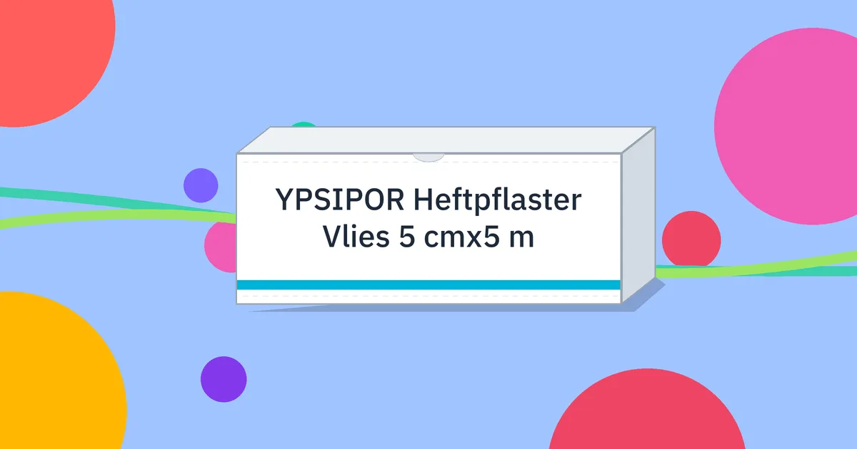 Symbolbild: Packung mit der Aufschrift YPSIPOR Heftpflaster Vlies 5 cmx5 m (PZN 12603583) – Verfügbarkeit und Bezug in Apotheken in Frankfurt am Main