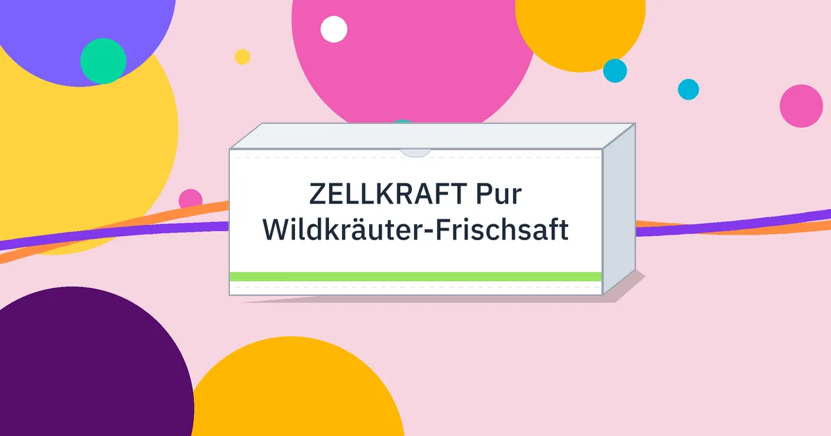 Symbolbild: Packung mit der Aufschrift ZELLKRAFT Pur Wildkräuter-Frischsaft (PZN 19264440) – Verfügbarkeit und Bezug in Apotheken in Frankfurt am Main