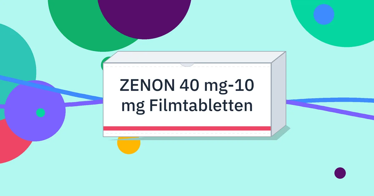 Symbolbild: Packung mit der Aufschrift ZENON 40 mg-10 mg Filmtabletten (PZN 19339362) – Verfügbarkeit und Bezug in Apotheken in Frankfurt am Main