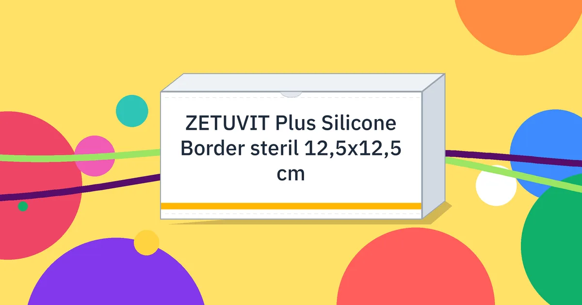 Symbolbild: Packung mit der Aufschrift ZETUVIT Plus Silicone Border steril 12,5x12,5 cm (PZN 18127310) – Verfügbarkeit und Bezug in Apotheken in Frankfurt am Main