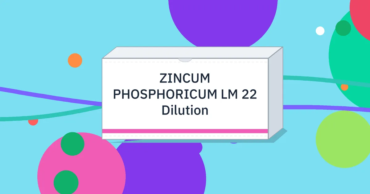 Symbolbild: Packung mit der Aufschrift ZINCUM PHOSPHORICUM LM 22 Dilution (PZN 13297622) – Verfügbarkeit und Bezug in Apotheken in Frankfurt am Main