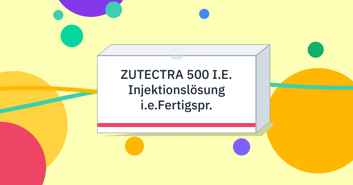 Symbolbild: Packung mit der Aufschrift ZUTECTRA 500 I.E. Injektionslösung i.e.Fertigspr. (PZN 16219054) – Verfügbarkeit und Bezug in Apotheken in Frankfurt am Main