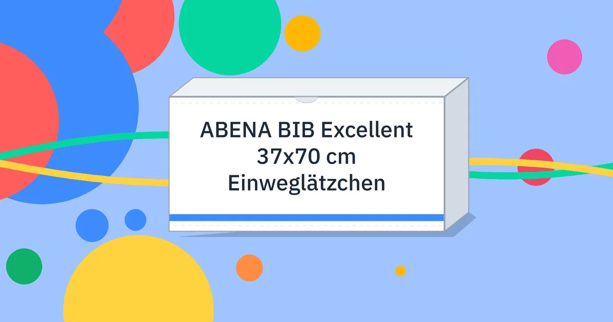 Symbolbild: Packung mit der Aufschrift ABENA BIB Excellent 37x70 cm Einweglätzchen (PZN 19227226) – Verfügbarkeit und Bezug in Apotheken in Frankfurt am Main