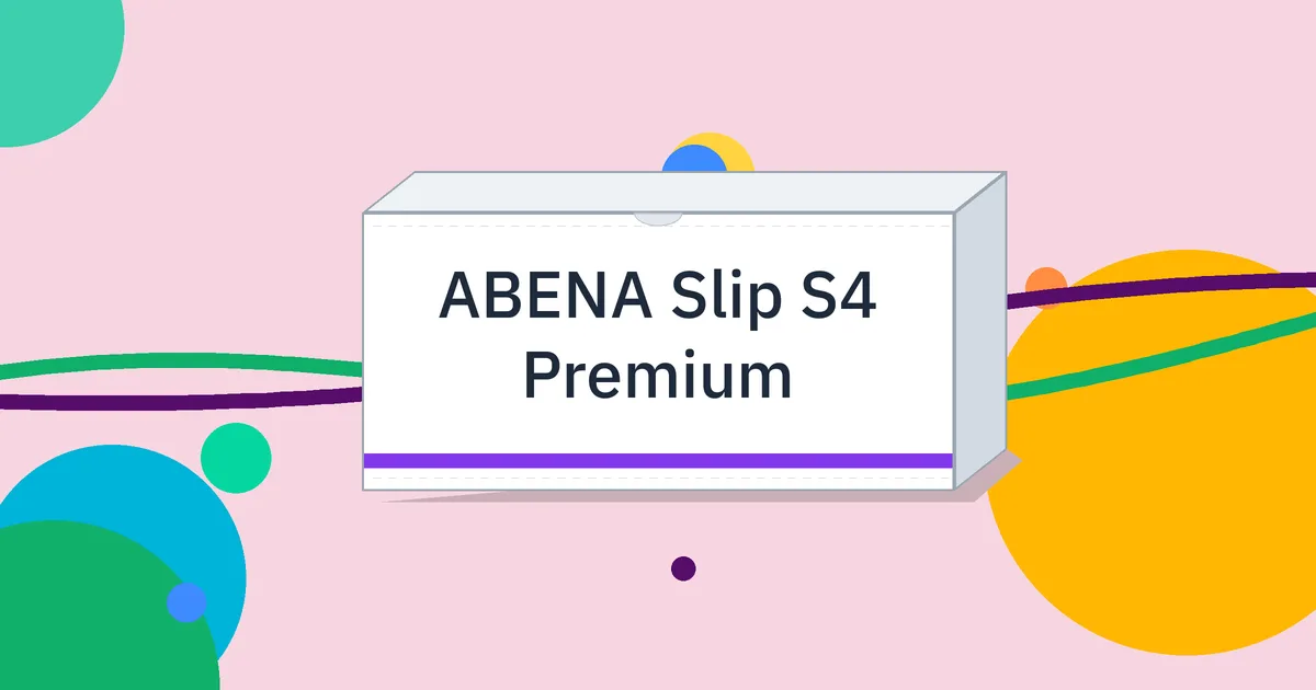 Symbolbild: Packung mit der Aufschrift ABENA Slip S4 Premium (PZN 10219254) – Verfügbarkeit und Bezug in Apotheken in Frankfurt am Main
