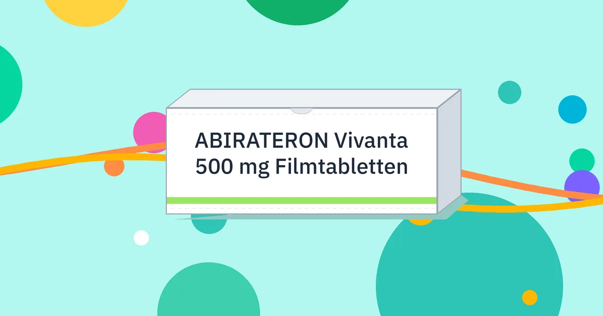Symbolbild: Packung mit der Aufschrift ABIRATERON Vivanta 500 mg Filmtabletten (PZN 19892455) – Verfügbarkeit und Bezug in Apotheken in Frankfurt am Main