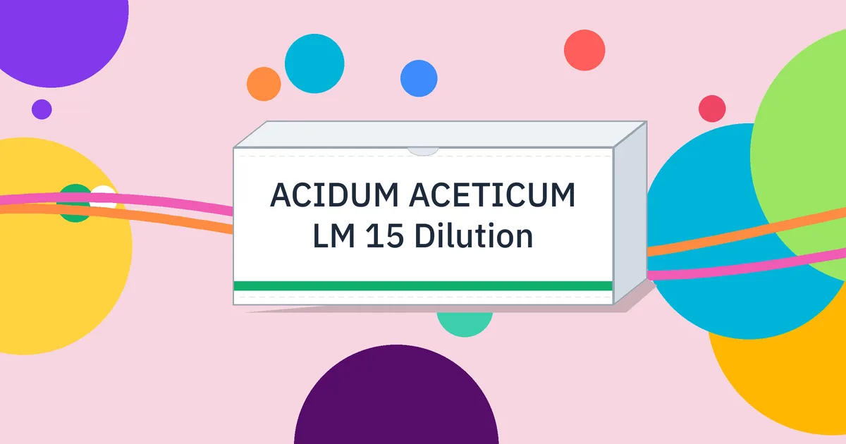 Symbolbild: Packung mit der Aufschrift ACIDUM ACETICUM LM 15 Dilution (PZN 13267012) – Verfügbarkeit und Bezug in Apotheken in Frankfurt am Main