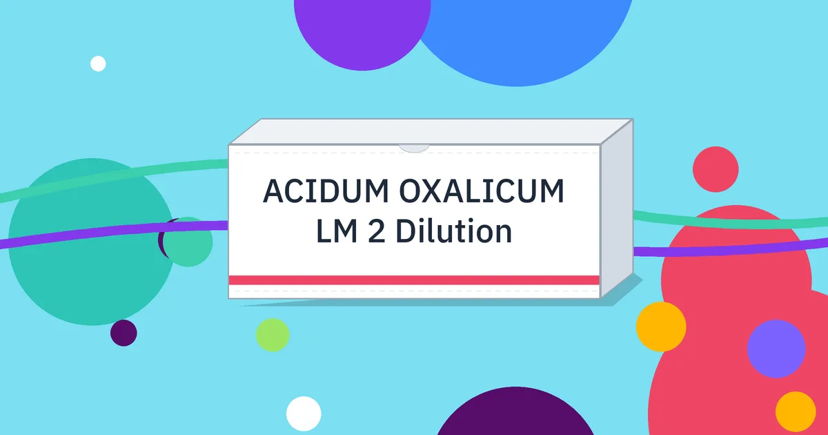Symbolbild: Packung mit der Aufschrift ACIDUM OXALICUM LM 2 Dilution (PZN 13280805) – Verfügbarkeit und Bezug in Apotheken in Frankfurt am Main