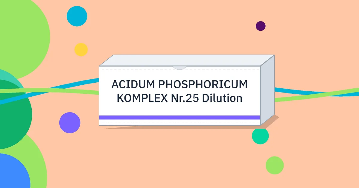 Symbolbild: Packung mit der Aufschrift ACIDUM PHOSPHORICUM KOMPLEX Nr.25 Dilution (PZN 01909669) – Verfügbarkeit und Bezug in Apotheken in Frankfurt am Main
