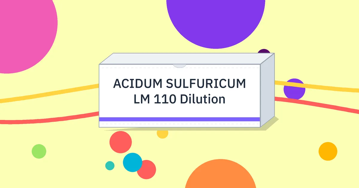 Symbolbild: Packung mit der Aufschrift ACIDUM SULFURICUM LM 110 Dilution (PZN 12754307) – Verfügbarkeit und Bezug in Apotheken in Frankfurt am Main