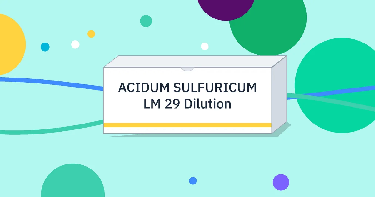Symbolbild: Packung mit der Aufschrift ACIDUM SULFURICUM LM 29 Dilution (PZN 12754218) – Verfügbarkeit und Bezug in Apotheken in Frankfurt am Main