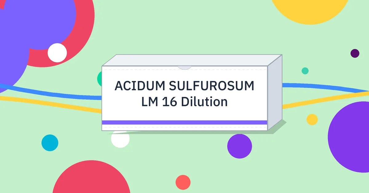 Symbolbild: Packung mit der Aufschrift ACIDUM SULFUROSUM LM 16 Dilution (PZN 13284938) – Verfügbarkeit und Bezug in Apotheken in Frankfurt am Main