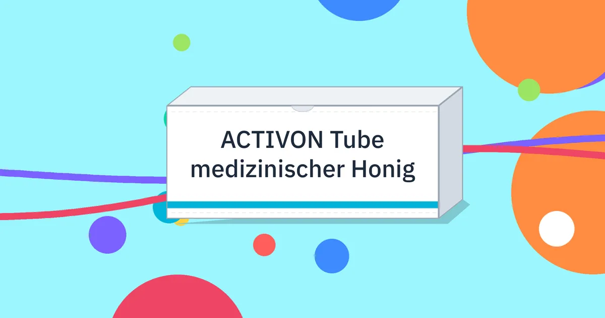 Symbolbild: Packung mit der Aufschrift ACTIVON Tube medizinischer Honig (PZN 14233222) – Verfügbarkeit und Bezug in Apotheken in Frankfurt am Main