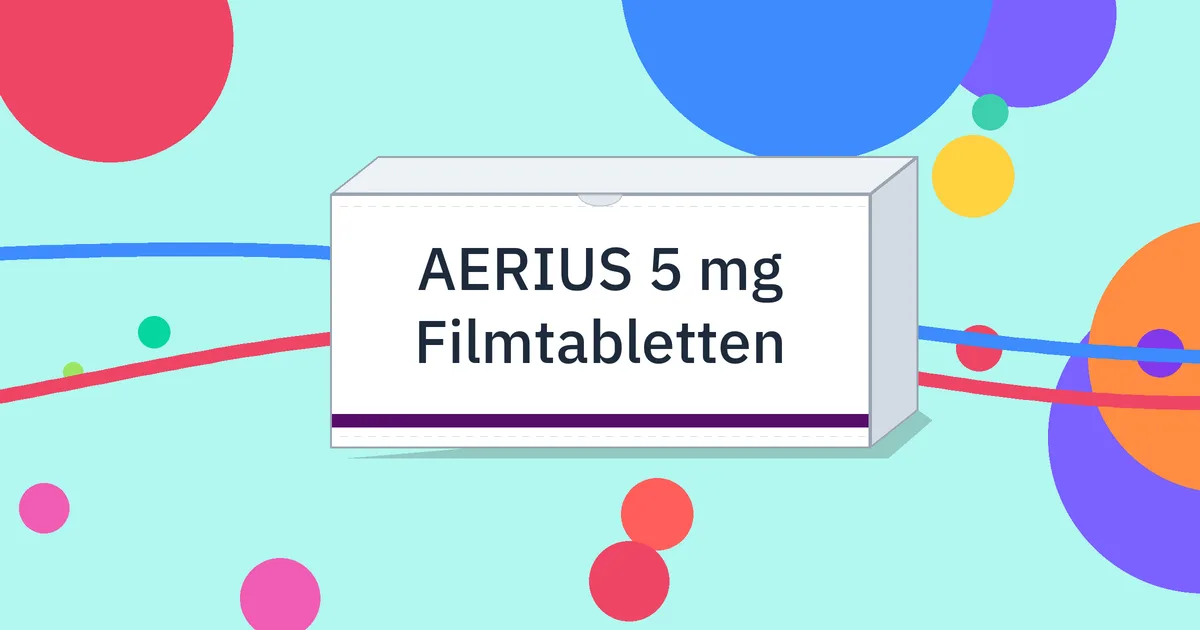 Symbolbild: Packung mit der Aufschrift AERIUS 5 mg Filmtabletten (PZN 04034177) – Verfügbarkeit und Bezug in Apotheken in Frankfurt am Main