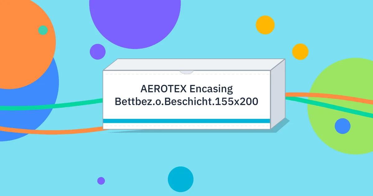 Symbolbild: Packung mit der Aufschrift AEROTEX Encasing Bettbez.o.Beschicht.155x200 (PZN 03392012) – Verfügbarkeit und Bezug in Apotheken in Frankfurt am Main