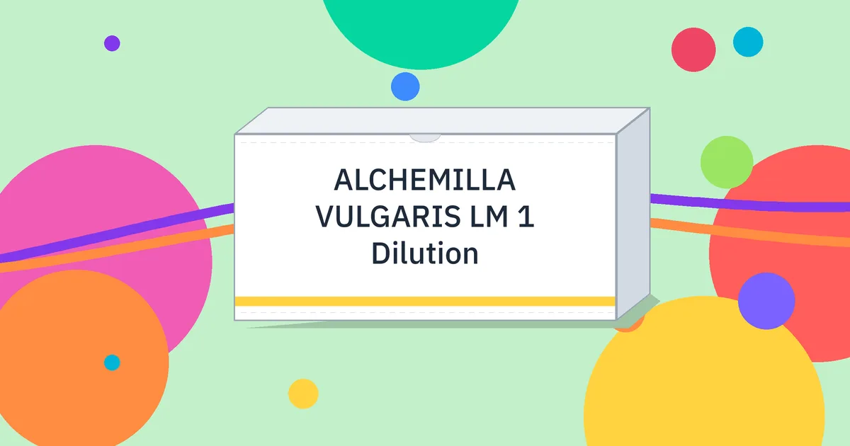 Symbolbild: Packung mit der Aufschrift ALCHEMILLA VULGARIS LM 1 Dilution (PZN 13308656) – Verfügbarkeit und Bezug in Apotheken in Frankfurt am Main