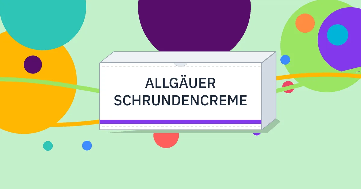 Symbolbild: Packung mit der Aufschrift ALLGÄUER SCHRUNDENCREME (PZN 01419698) – Verfügbarkeit und Bezug in Apotheken in Frankfurt am Main