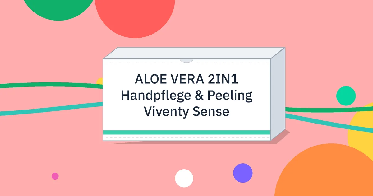 Symbolbild: Packung mit der Aufschrift ALOE VERA 2IN1 Handpflege & Peeling Viventy Sense (PZN 13972526) – Verfügbarkeit und Bezug in Apotheken in Frankfurt am Main