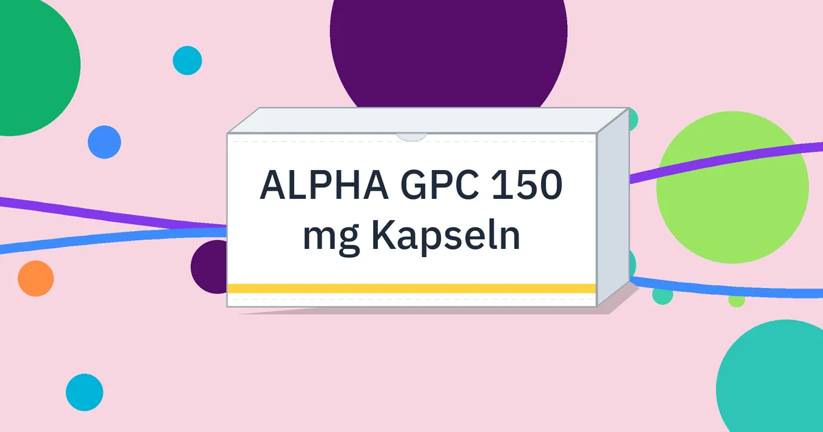 Symbolbild: Packung mit der Aufschrift ALPHA GPC 150 mg Kapseln (PZN 19555396) – Verfügbarkeit und Bezug in Apotheken in Frankfurt am Main