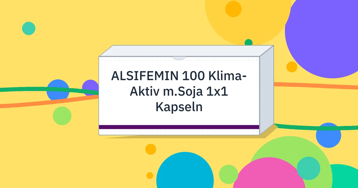 Symbolbild: Packung mit der Aufschrift ALSIFEMIN 100 Klima-Aktiv m.Soja 1x1 Kapseln (PZN 02099126) – Verfügbarkeit und Bezug in Apotheken in Frankfurt am Main