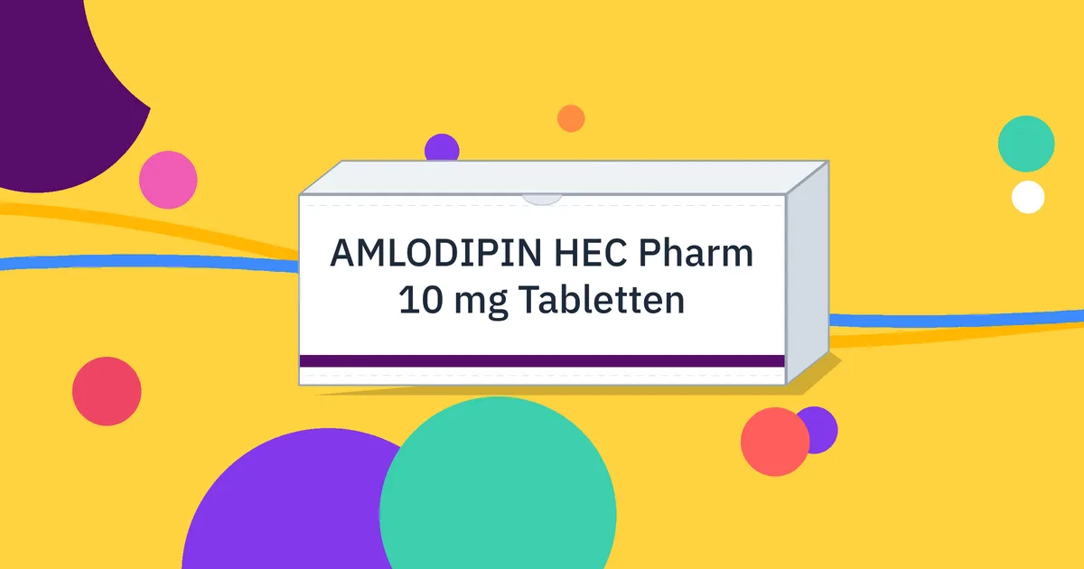 Symbolbild: Packung mit der Aufschrift AMLODIPIN HEC Pharm 10 mg Tabletten (PZN 11882641) – Verfügbarkeit und Bezug in Apotheken in Frankfurt am Main