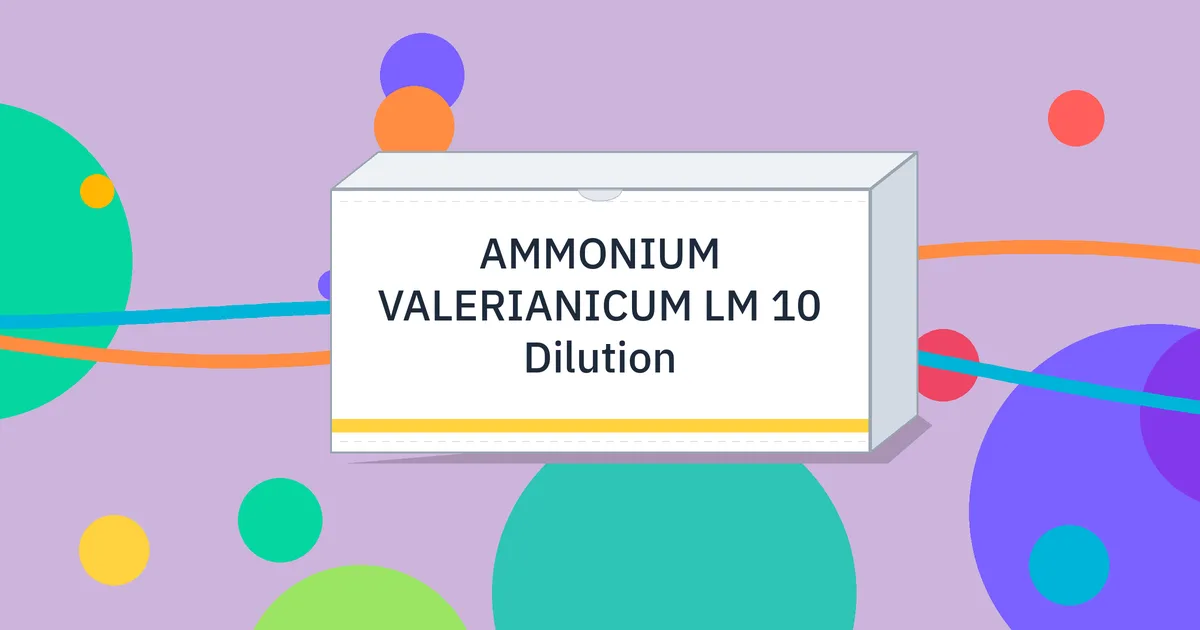 Symbolbild: Packung mit der Aufschrift AMMONIUM VALERIANICUM LM 10 Dilution (PZN 13323650) – Verfügbarkeit und Bezug in Apotheken in Frankfurt am Main