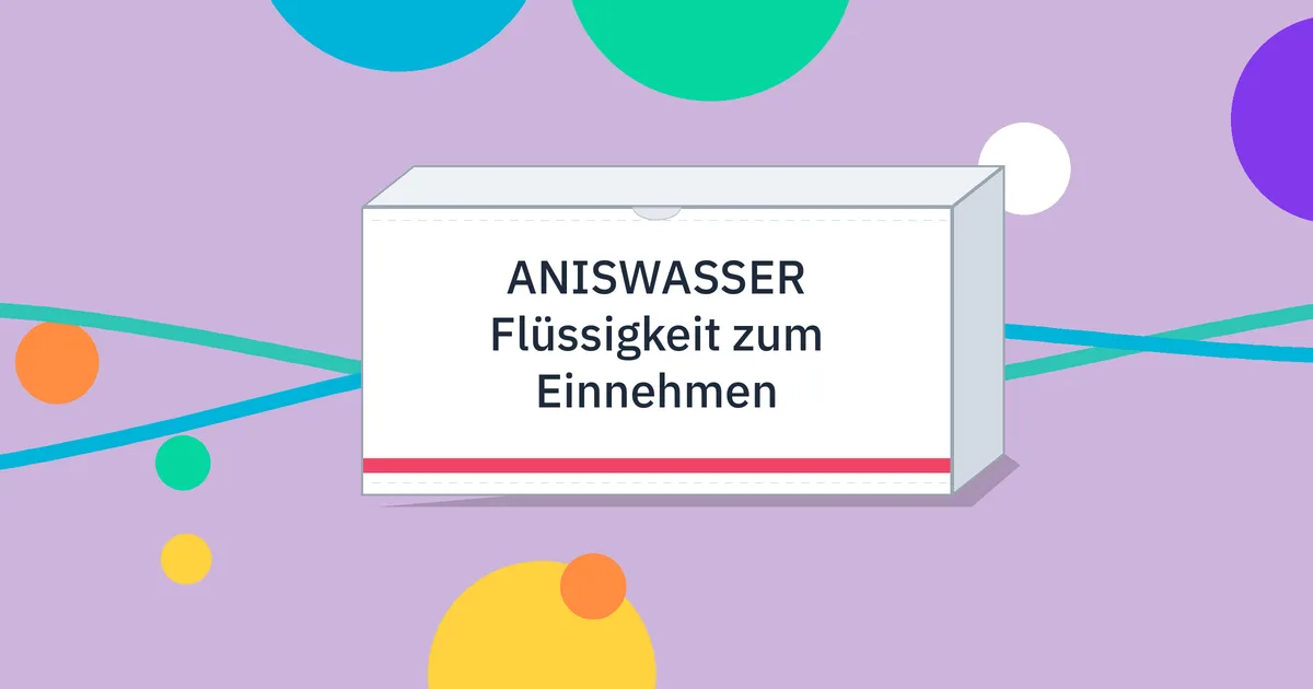 Symbolbild: Packung mit der Aufschrift ANISWASSER Flüssigkeit zum Einnehmen (PZN 15400797) – Verfügbarkeit und Bezug in Apotheken in Frankfurt am Main