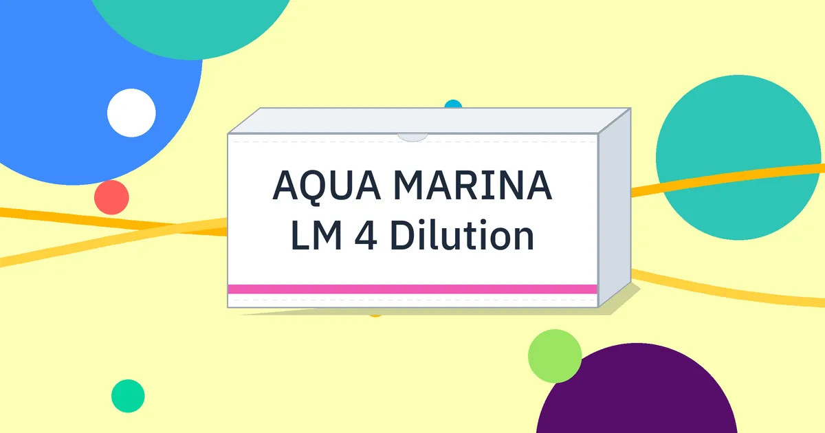 Symbolbild: Packung mit der Aufschrift AQUA MARINA LM 4 Dilution (PZN 12765417) – Verfügbarkeit und Bezug in Apotheken in Frankfurt am Main