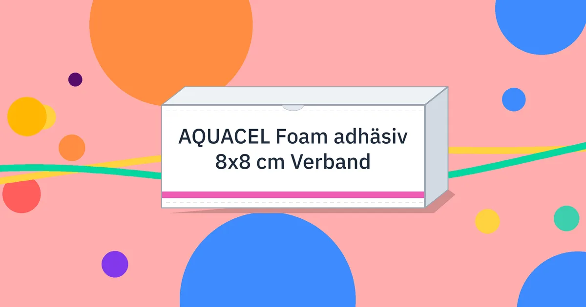 Symbolbild: Packung mit der Aufschrift AQUACEL Foam adhäsiv 8x8 cm Verband (PZN 11159703) – Verfügbarkeit und Bezug in Apotheken in Frankfurt am Main