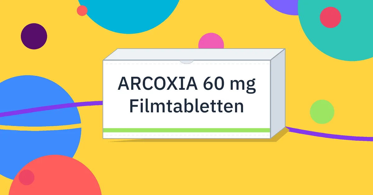 Symbolbild: Packung mit der Aufschrift ARCOXIA 60 mg Filmtabletten (PZN 10822909) – Verfügbarkeit und Bezug in Apotheken in Frankfurt am Main