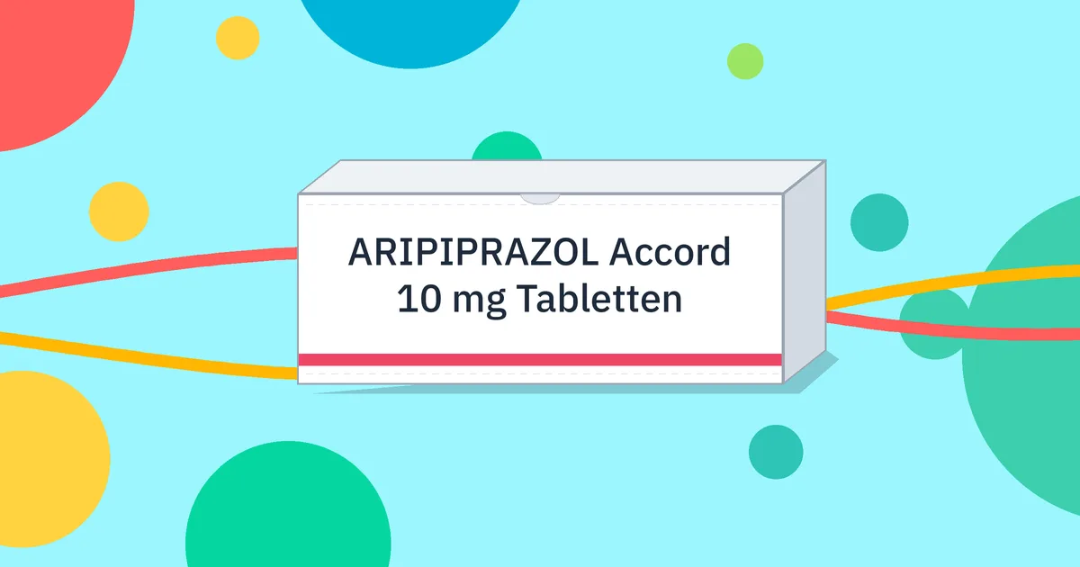 Symbolbild: Packung mit der Aufschrift ARIPIPRAZOL Accord 10 mg Tabletten (PZN 19944695) – Verfügbarkeit und Bezug in Apotheken in Frankfurt am Main