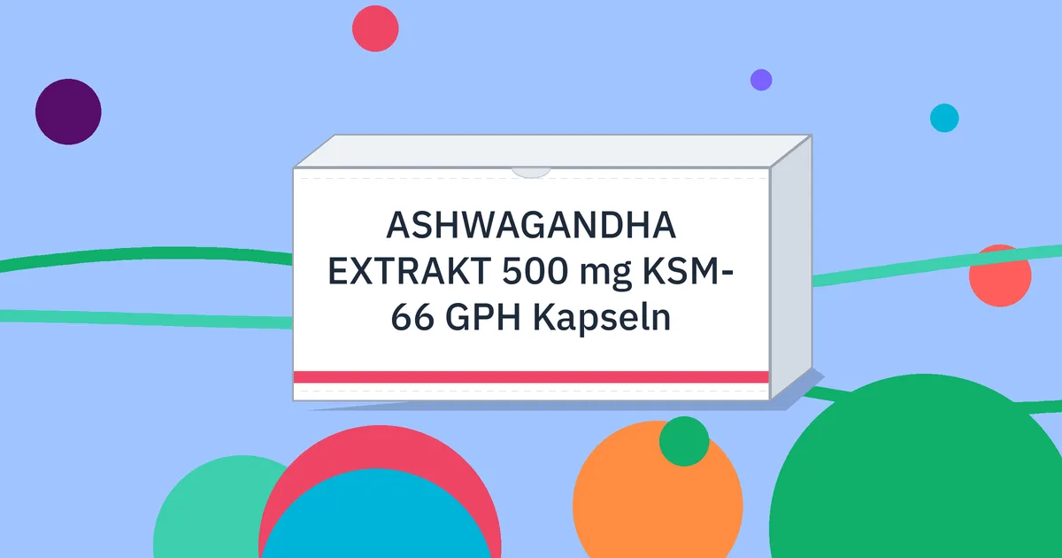 Symbolbild: Packung mit der Aufschrift ASHWAGANDHA EXTRAKT 500 mg KSM-66 GPH Kapseln (PZN 20809695) – Verfügbarkeit und Bezug in Apotheken in Frankfurt am Main