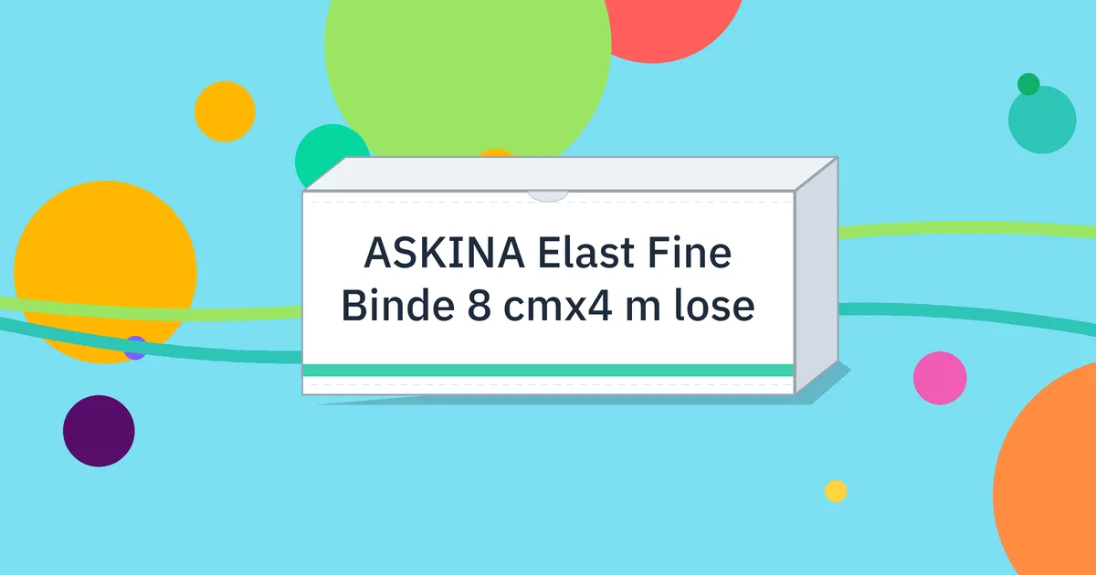 Symbolbild: Packung mit der Aufschrift ASKINA Elast Fine Binde 8 cmx4 m lose (PZN 16515723) – Verfügbarkeit und Bezug in Apotheken in Frankfurt am Main