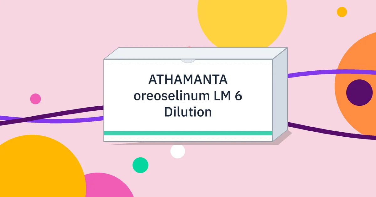 Symbolbild: Packung mit der Aufschrift ATHAMANTA oreoselinum LM 6 Dilution (PZN 13405715) – Verfügbarkeit und Bezug in Apotheken in Frankfurt am Main