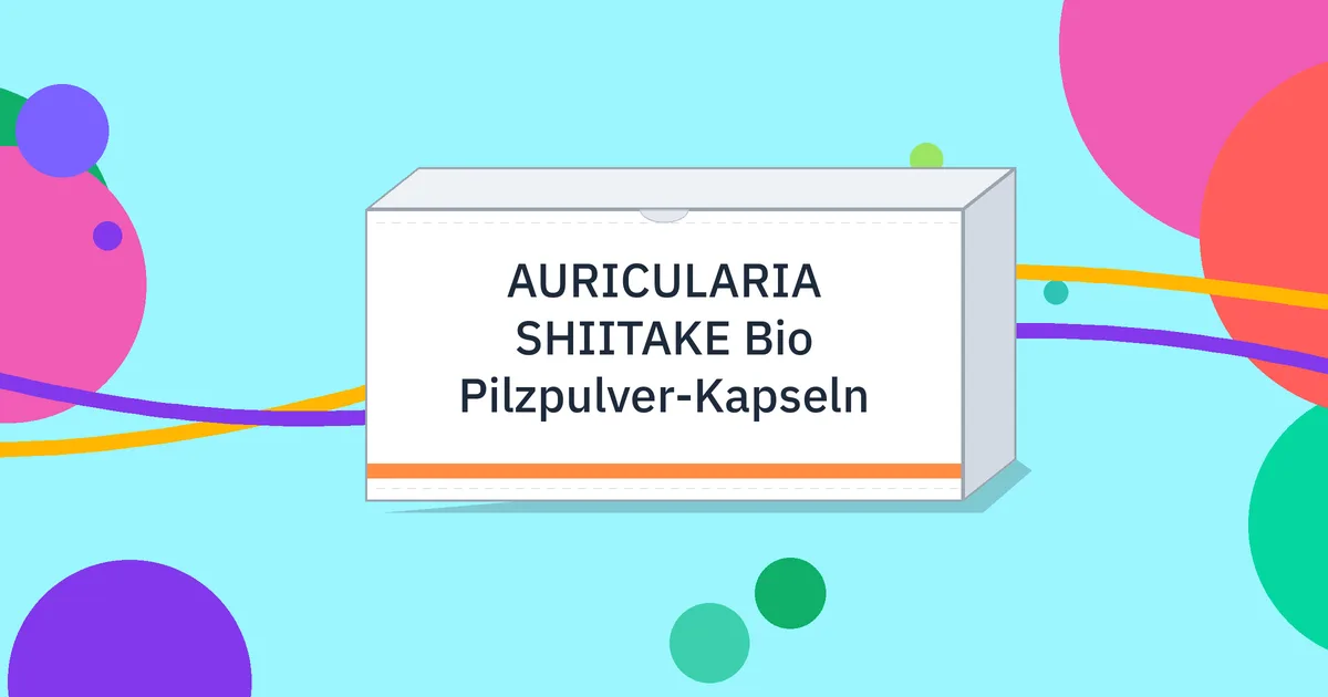 Symbolbild: Packung mit der Aufschrift AURICULARIA SHIITAKE Bio Pilzpulver-Kapseln (PZN 19710193) – Verfügbarkeit und Bezug in Apotheken in Frankfurt am Main