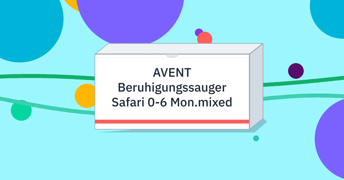 Symbolbild: Packung mit der Aufschrift AVENT Beruhigungssauger Safari 0-6 Mon.mixed (PZN 11380796) – Verfügbarkeit und Bezug in Apotheken in Frankfurt am Main