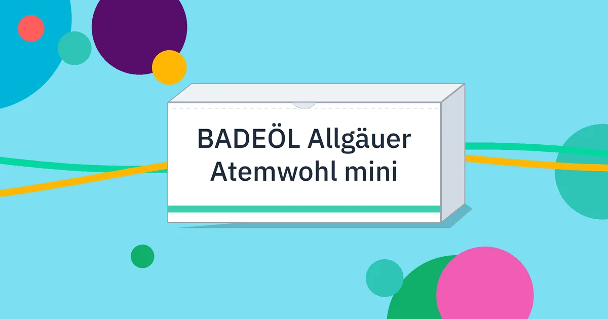 Symbolbild: Packung mit der Aufschrift BADEÖL Allgäuer Atemwohl mini (PZN 18705936) – Verfügbarkeit und Bezug in Apotheken in Frankfurt am Main