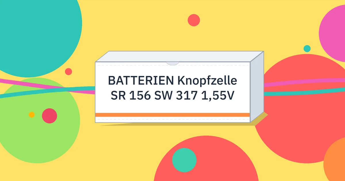 Symbolbild: Packung mit der Aufschrift BATTERIEN Knopfzelle SR 156 SW 317 1,55V (PZN 01384497) – Verfügbarkeit und Bezug in Apotheken in Frankfurt am Main