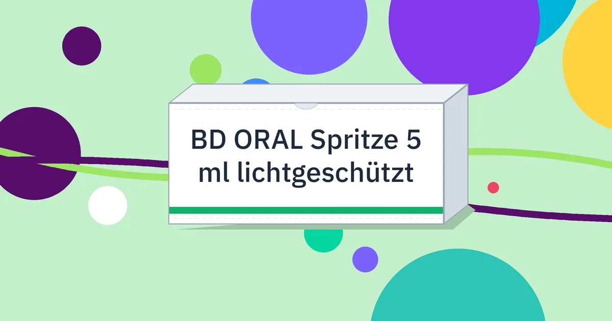 Symbolbild: Packung mit der Aufschrift BD ORAL Spritze 5 ml lichtgeschützt (PZN 06728702) – Verfügbarkeit und Bezug in Apotheken in Frankfurt am Main