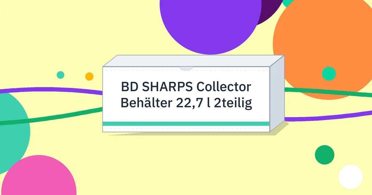Symbolbild: Packung mit der Aufschrift BD SHARPS Collector Behälter 22,7 l 2teilig (PZN 01319011) – Verfügbarkeit und Bezug in Apotheken in Frankfurt am Main