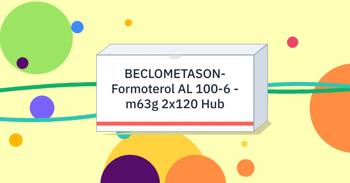 Symbolbild: Packung mit der Aufschrift BECLOMETASON-Formoterol AL 100-6 -m63g 2x120 Hub (PZN 19200049) – Verfügbarkeit und Bezug in Apotheken in Frankfurt am Main