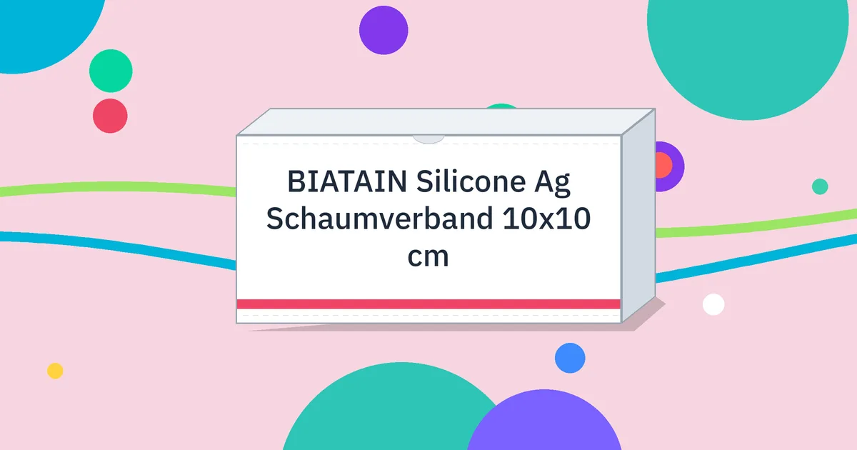 Symbolbild: Packung mit der Aufschrift BIATAIN Silicone Ag Schaumverband 10x10 cm (PZN 13900030) – Verfügbarkeit und Bezug in Apotheken in Frankfurt am Main