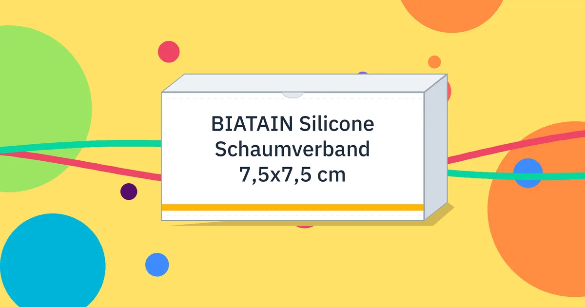 Symbolbild: Packung mit der Aufschrift BIATAIN Silicone Schaumverband 7,5x7,5 cm (PZN 10306823) – Verfügbarkeit und Bezug in Apotheken in Frankfurt am Main