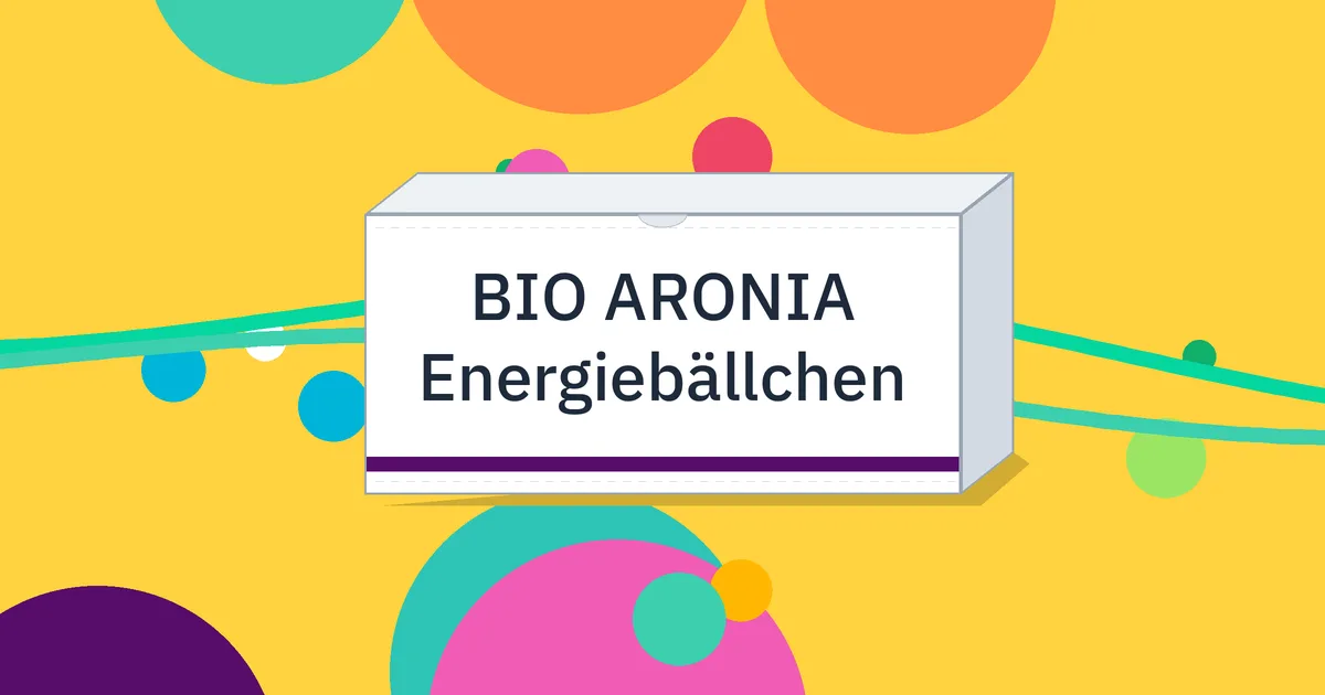 Symbolbild: Packung mit der Aufschrift BIO ARONIA Energiebällchen (PZN 19301514) – Verfügbarkeit und Bezug in Apotheken in Frankfurt am Main