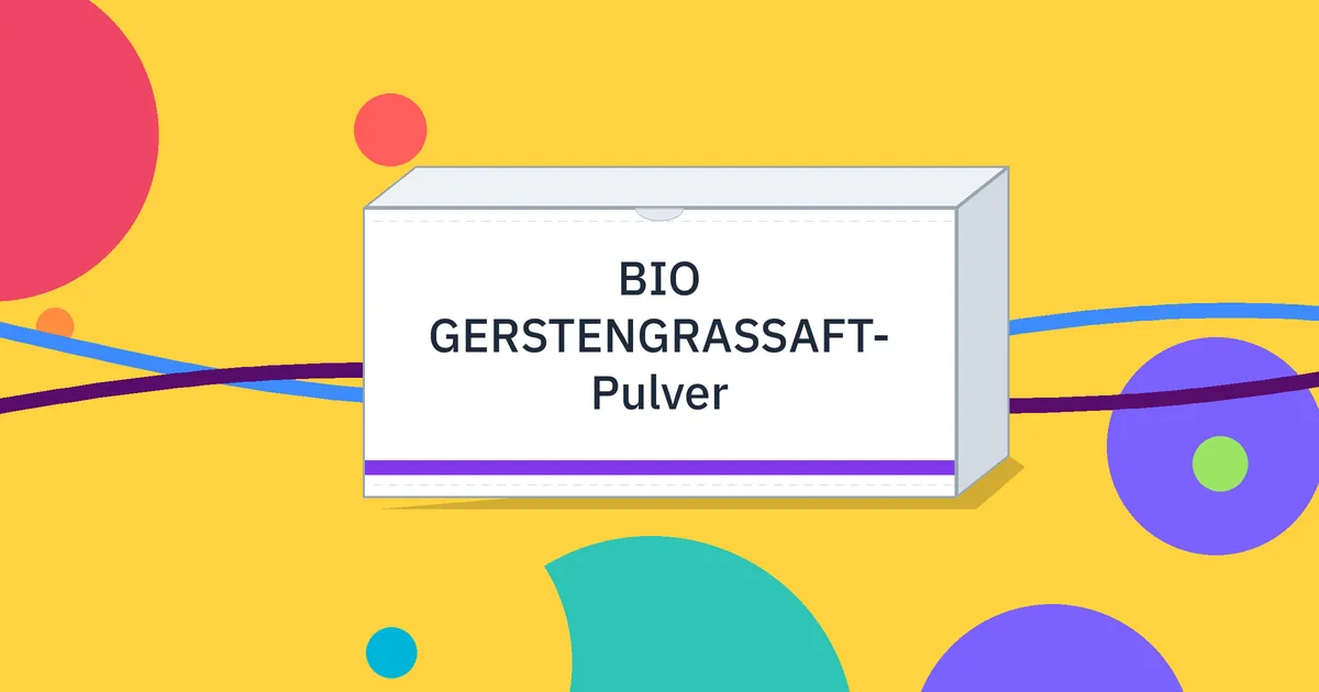 Symbolbild: Packung mit der Aufschrift BIO GERSTENGRASSAFT-Pulver (PZN 19307586) – Verfügbarkeit und Bezug in Apotheken in Frankfurt am Main