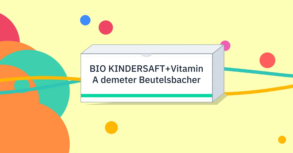 Symbolbild: Packung mit der Aufschrift BIO KINDERSAFT+Vitamin A demeter Beutelsbacher (PZN 20597299) – Verfügbarkeit und Bezug in Apotheken in Frankfurt am Main