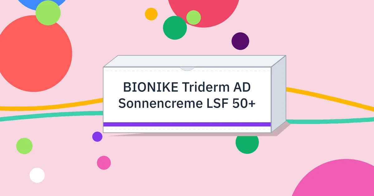 Symbolbild: Packung mit der Aufschrift BIONIKE Triderm AD Sonnencreme LSF 50+ (PZN 17524078) – Verfügbarkeit und Bezug in Apotheken in Frankfurt am Main