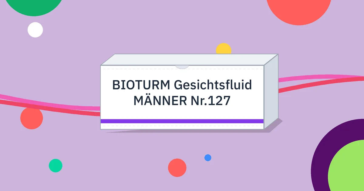 Symbolbild: Packung mit der Aufschrift BIOTURM Gesichtsfluid MÄNNER Nr.127 (PZN 15385649) – Verfügbarkeit und Bezug in Apotheken in Frankfurt am Main