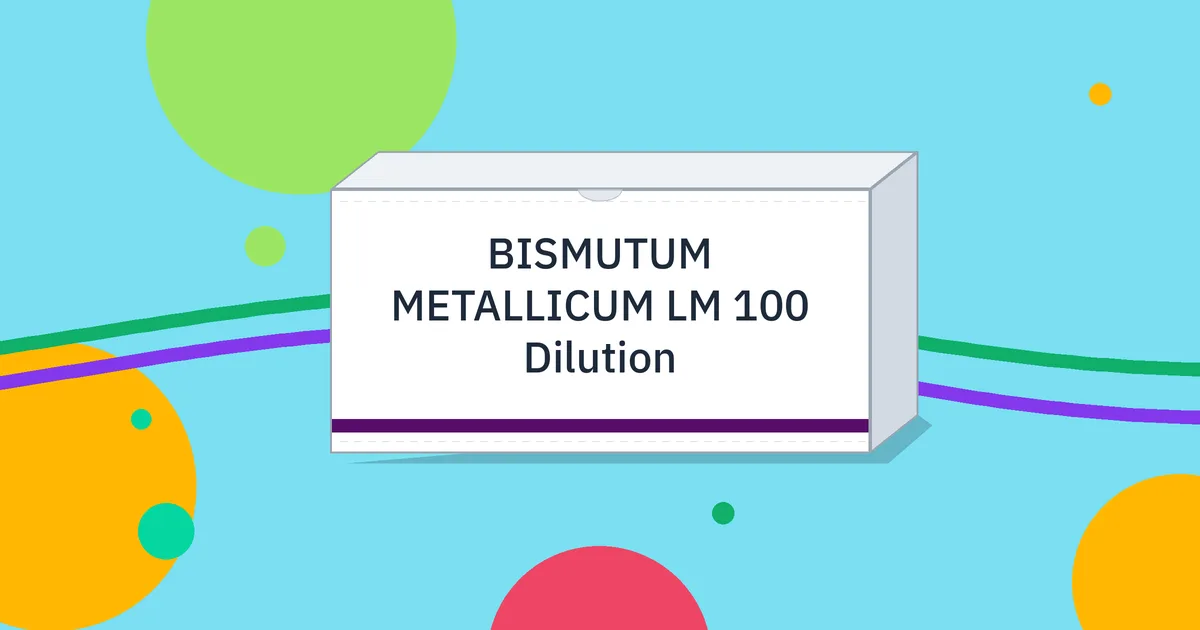 Symbolbild: Packung mit der Aufschrift BISMUTUM METALLICUM LM 100 Dilution (PZN 12795045) – Verfügbarkeit und Bezug in Apotheken in Frankfurt am Main