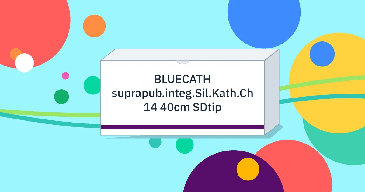 Symbolbild: Packung mit der Aufschrift BLUECATH suprapub.integ.Sil.Kath.Ch 14 40cm SDtip (PZN 11850954) – Verfügbarkeit und Bezug in Apotheken in Frankfurt am Main