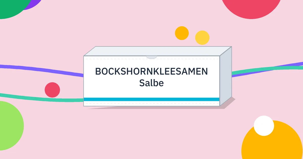 Symbolbild: Packung mit der Aufschrift BOCKSHORNKLEESAMEN Salbe (PZN 17937403) – Verfügbarkeit und Bezug in Apotheken in Frankfurt am Main
